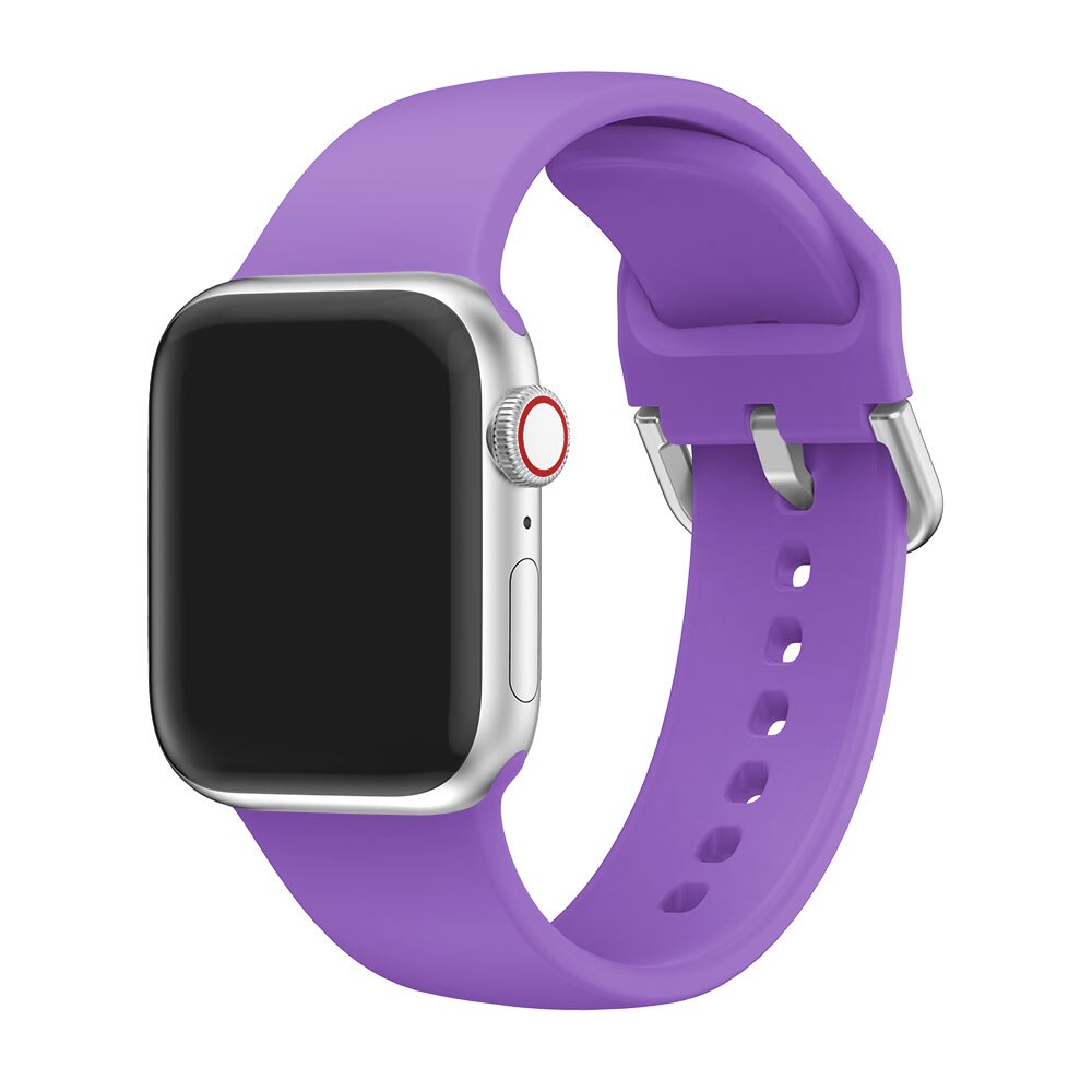 Purple Silicone Apple Watch Strap (Silver Buckled) – AppStraps™